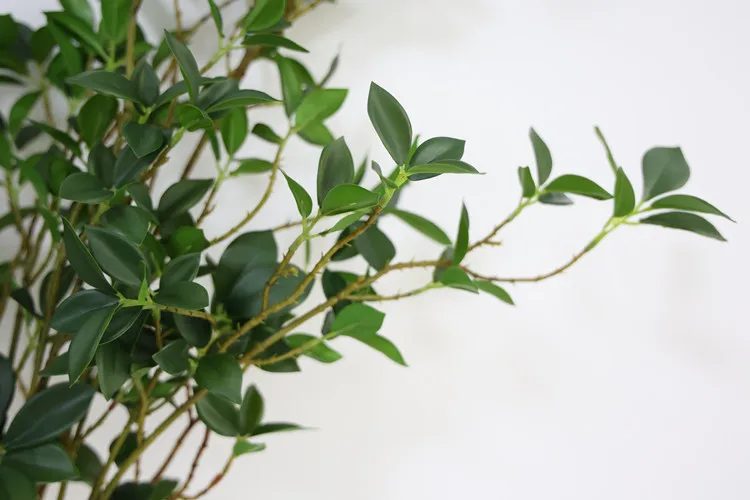 Artificial Real Touch Ficus Leaf Stem Branch Leaves for Decor
