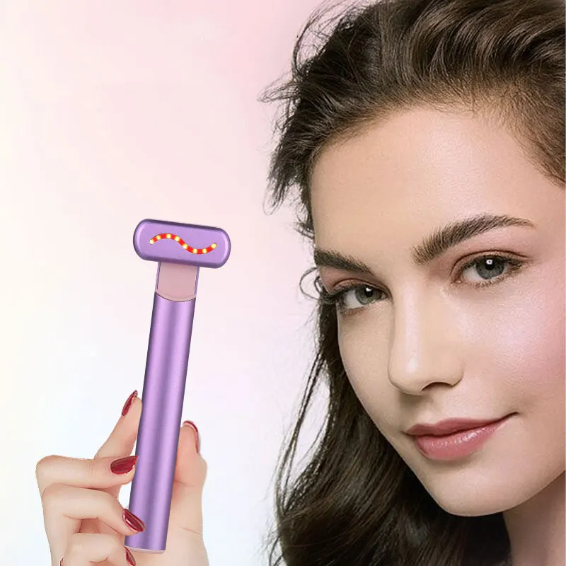 New 4-in-1 Facial Wand Red Light Therapy Face Massager Handheld Facial ...