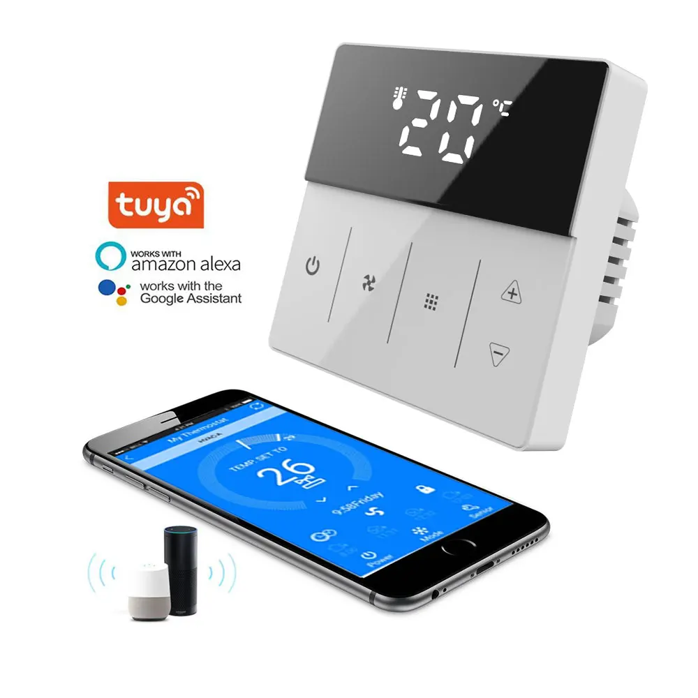 Air conditioner digital room hvac thermostat touch screen for fcu ...
