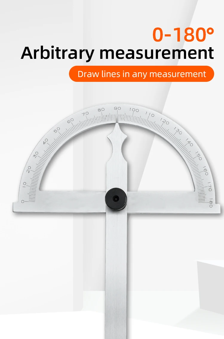 Goniometer 180 Degree Adjustable Protractor Stainless Steel Angle Gauge ...