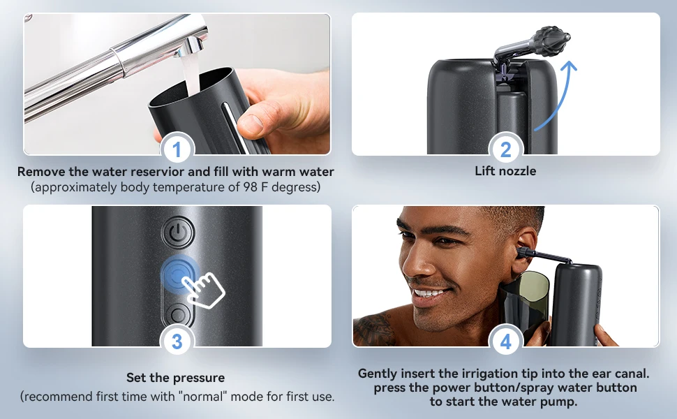 W70 Foldable Nozzle Ear Washing Irrigator - Efficient Ear Wax Removal