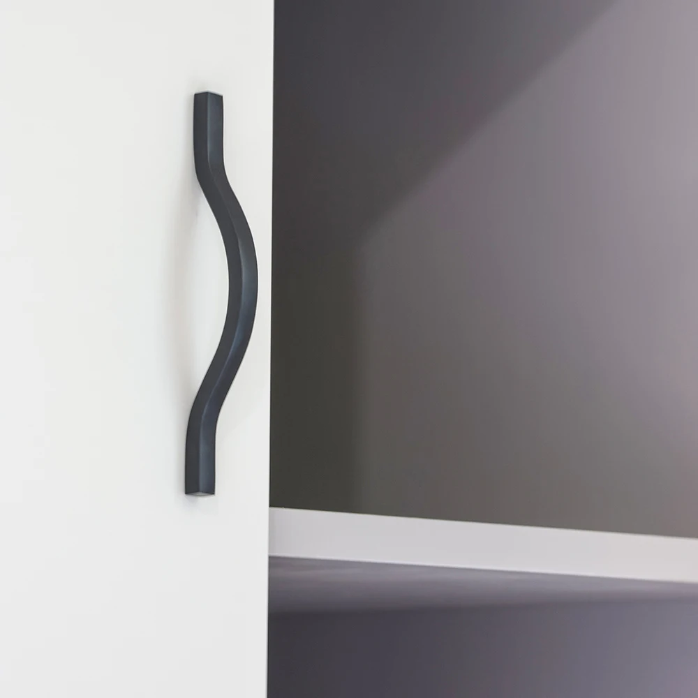 Solid Brass Pull Modern Curved Arch Drawer Handles Cupboard Kitchen ...