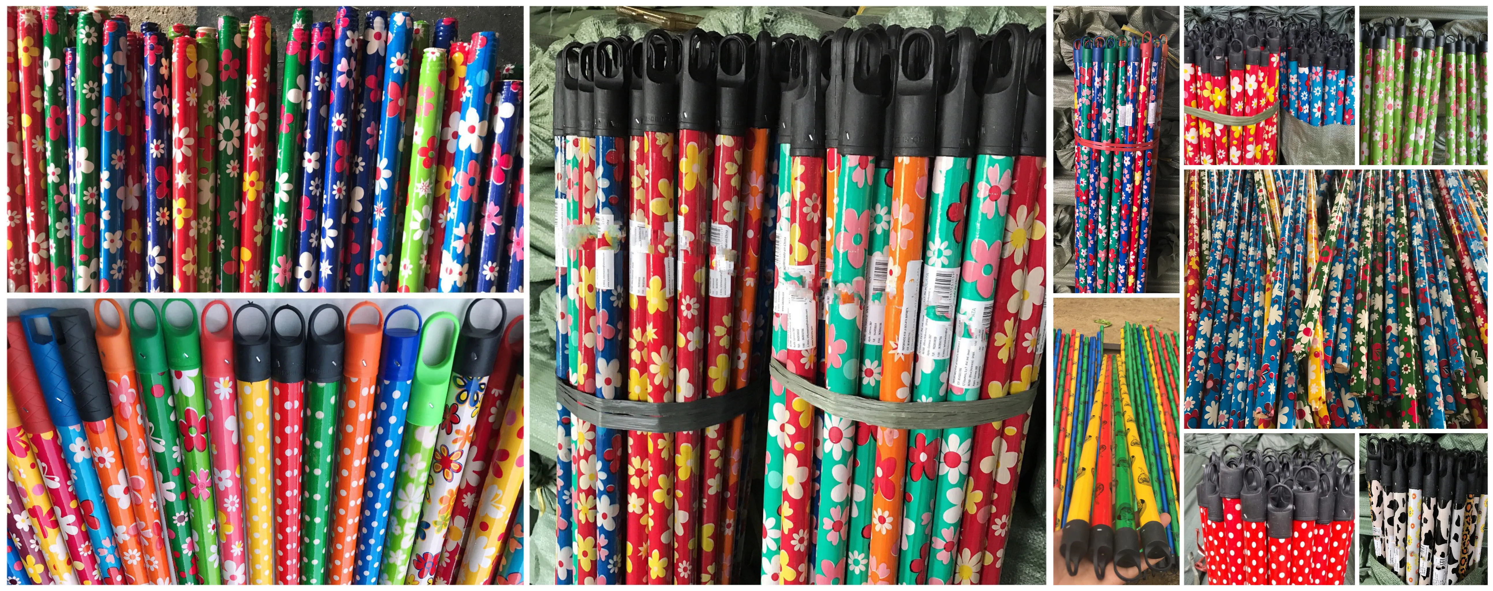 Customized Size And Thread Pvc Broom Head With Wood Pole Popular Design ...