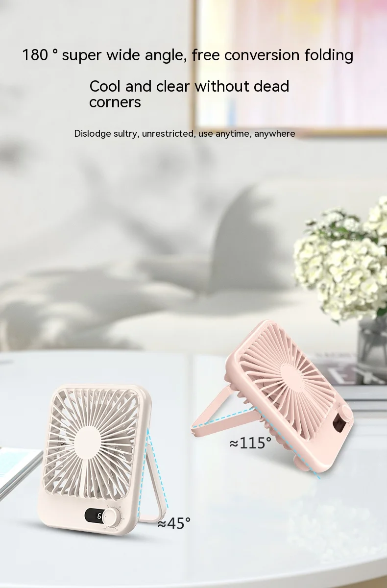 Personal Portable Small Low Noise No Battery Rechargeable Fans Table ...