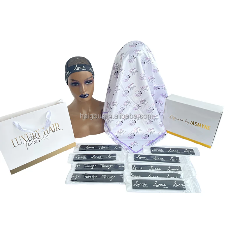 Custom Logo Hair Wig Gift Box Packaging with Satin Silk Insert