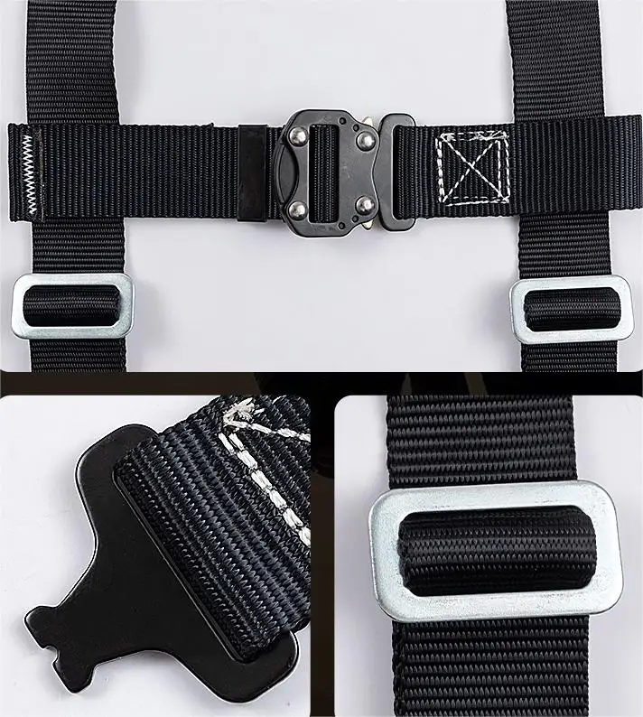 Upgraded Black Double D-Ring Back Padded Electrician 3-point Half Body ...