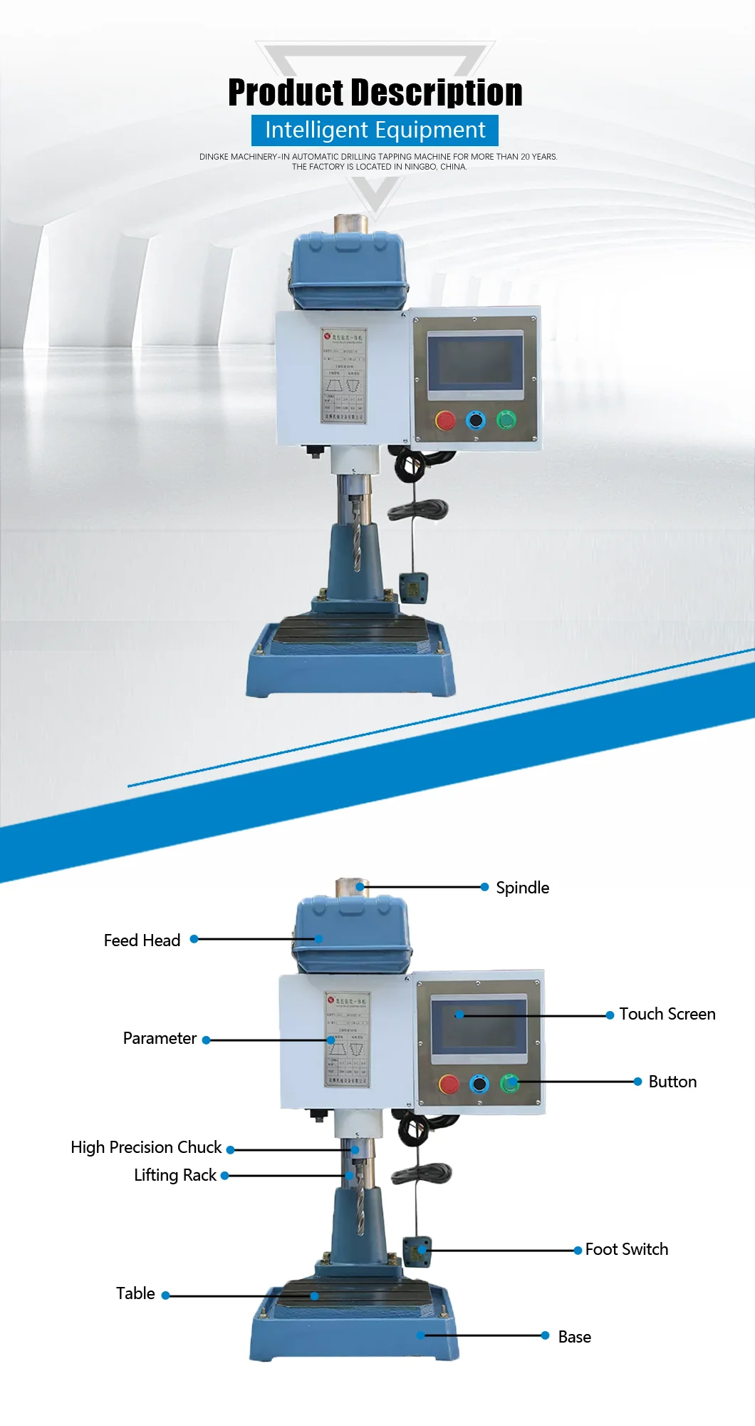 High Precision Bench Automatic Drilling Machine 1500W Drilling Hand ...