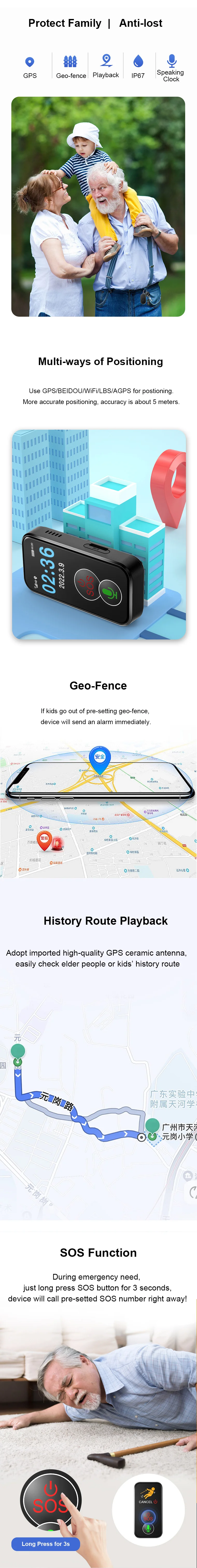 4G LTE GPS Personal Tracker Mini for Old Men and Child