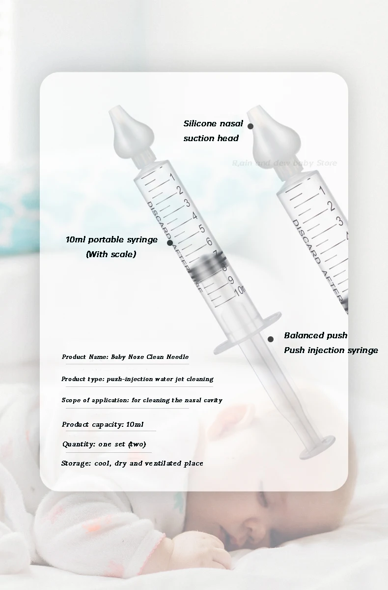 Professional Syringe Baby Nasal Irrigator Portable Infant Nose Cleaner ...