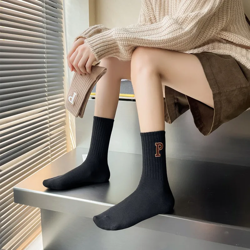 High Quality Cotton Women’s Socks with Custom Embroidery