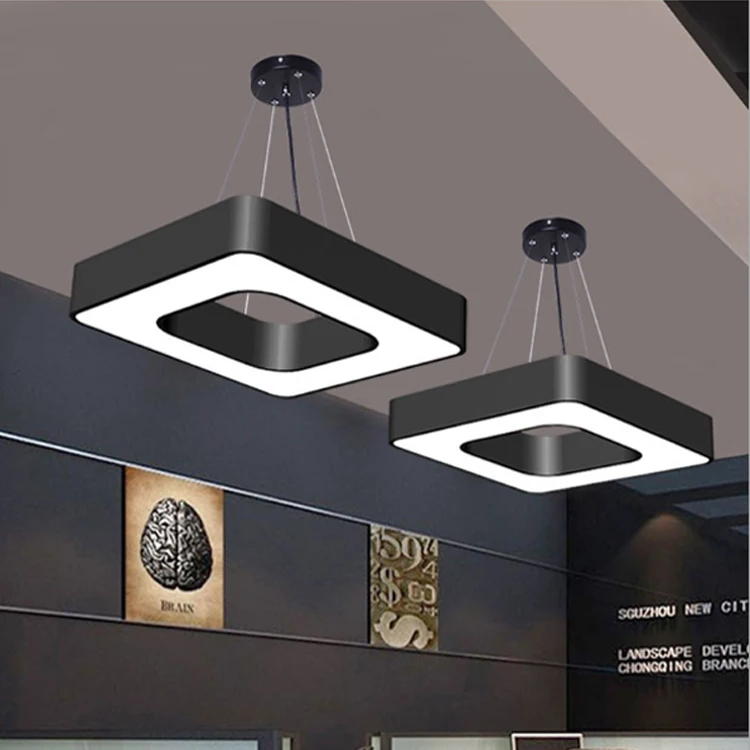 Modern Square Pendant Light Rectangular Hanging Lamp Led Linear Lights ...