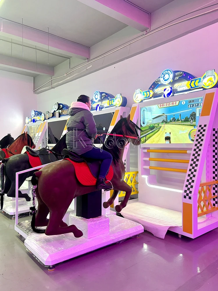 Amusement Park Carnival Electric Coin Operated Golden Sport Royal Horse ...