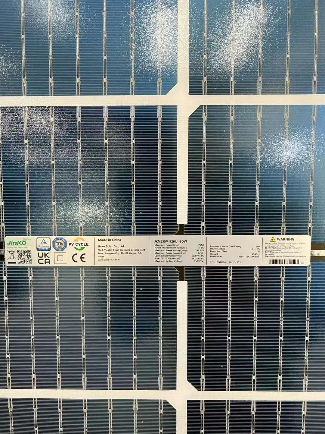 Jinko Bifacial Dual Glass 545w 550w 560w 565w Solar Panel Jinko Tiger Pro Mbb Half Cells Module ...