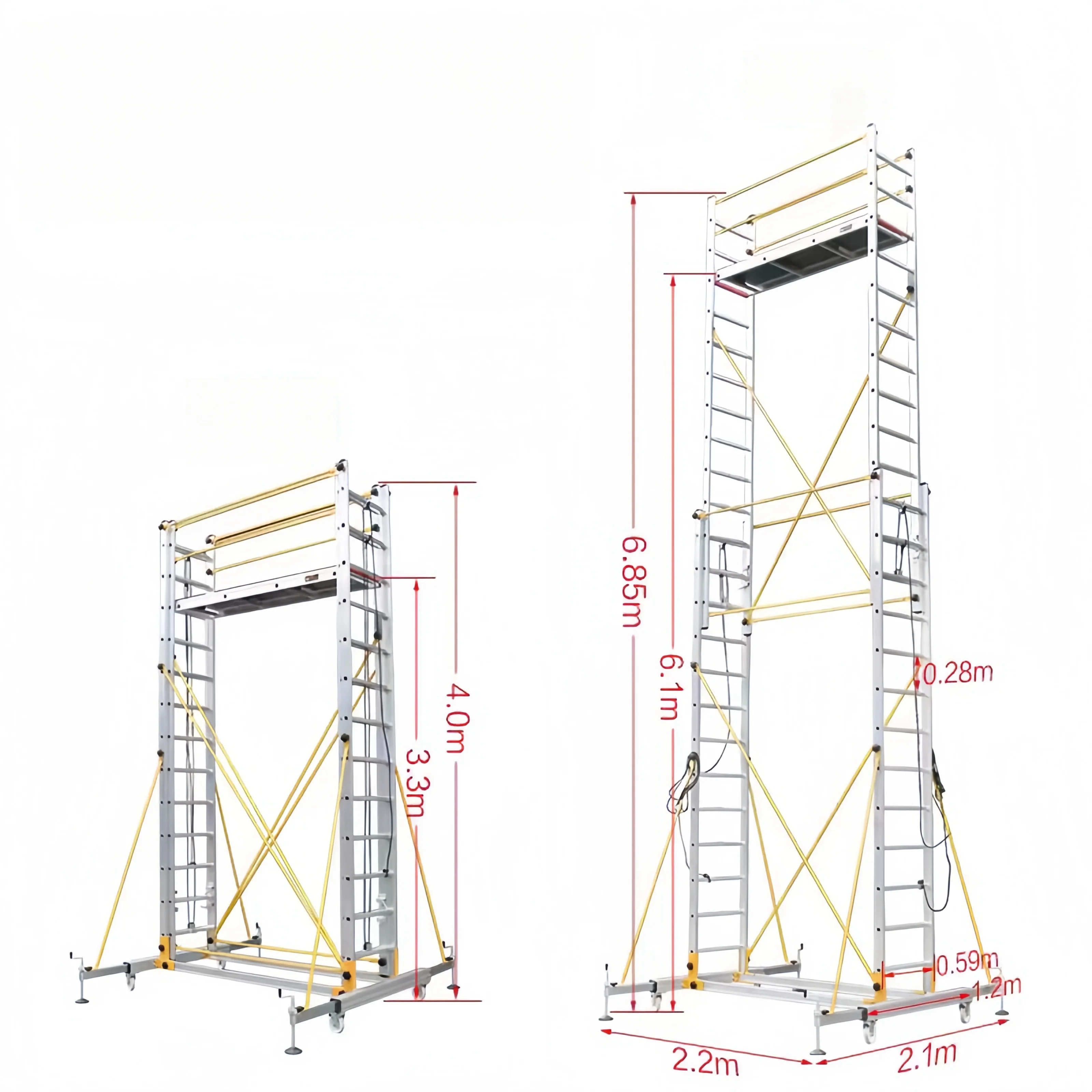Aluminum Mobile Combination Ladder Scaffolding Multifunctional ...