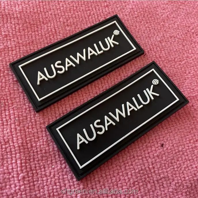 Custom 3D Embossed PVC Rubber Labels for Fashion Clothing