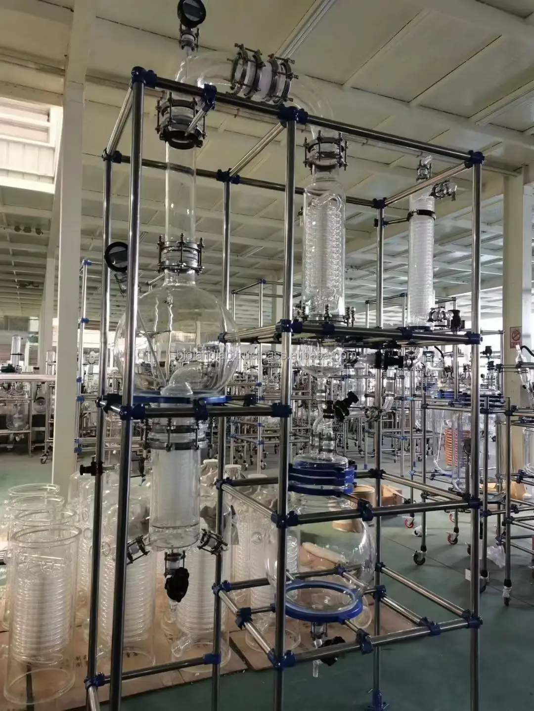 50L Customize Laboratory Double-Layer Glass Batch Reactor With Tail Gas ...