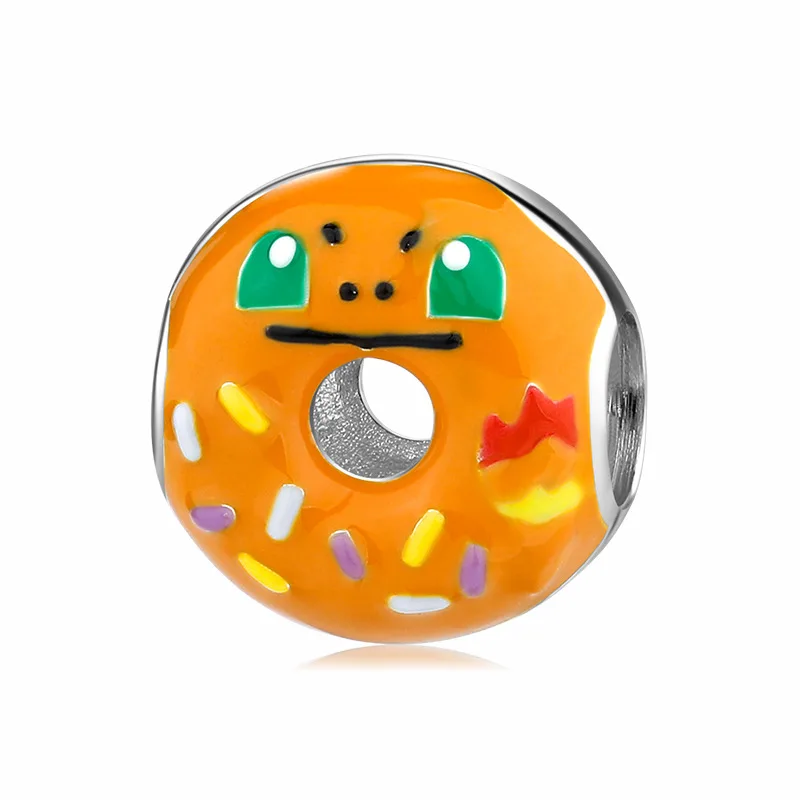 Colorful Enamel Cute Animal 925 Sterling Silver Donut Charms Beads for ...