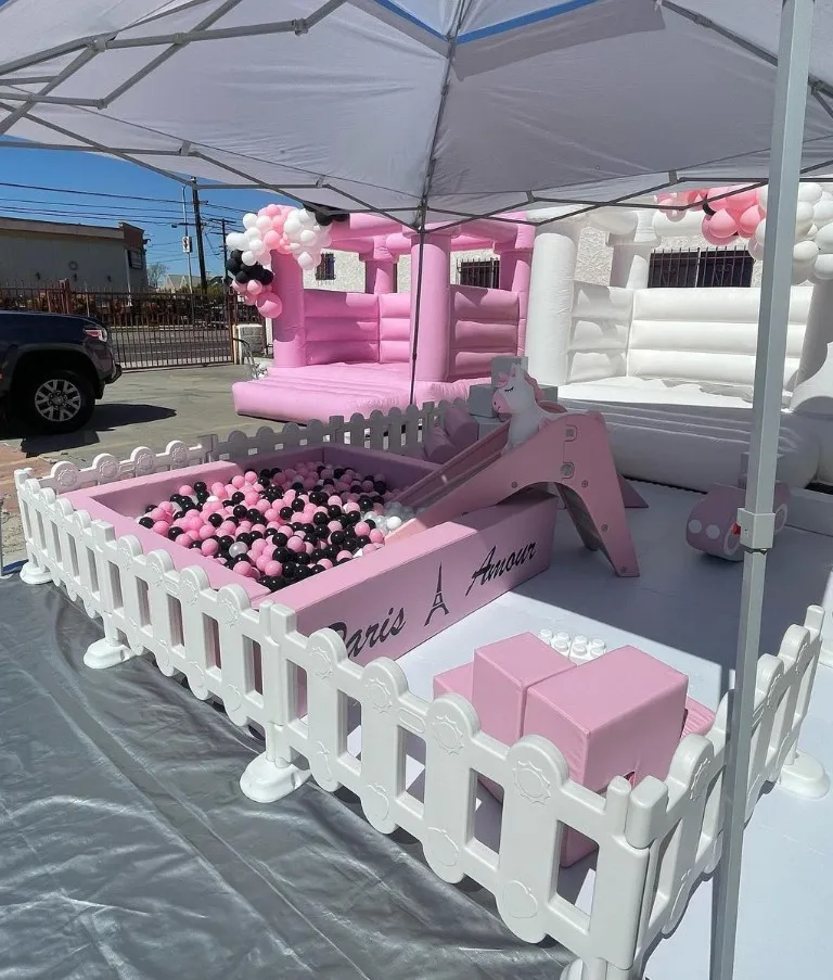 White Bouncy Castle Playinc Soft Play Sets Kids Play Amusement Park ...