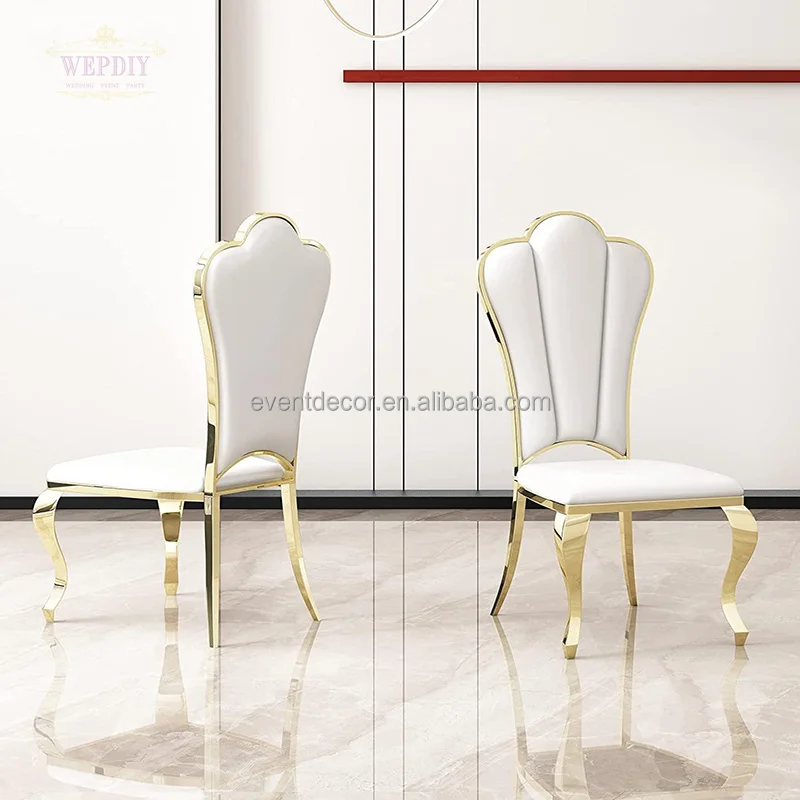 Modern White Stackable Banquet Wedding Chairs Metal Dining Chair for ...