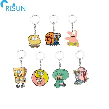 Customized 3d Metal Enamel 3d Spongebob Squarepants Keychains Keyrings ...