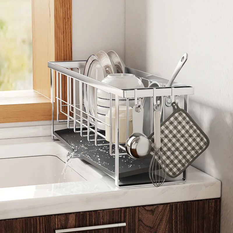 Multi-functional Stainless Steel Kitchen Rack For Bowls Dishes Cutlery ...