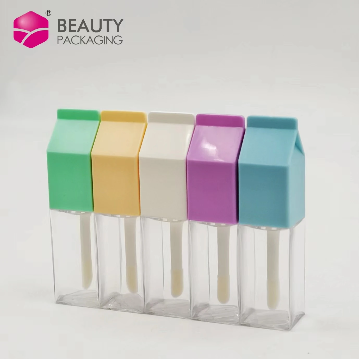 2023 New Lovely Milk Box Lip Gloss Tube Clear Empty Bottle Lip Glaze ...