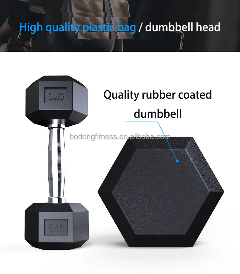Rubber Coated Hex Dumbbells Hexagonal Dumbbell Cast Iron Lbs Kgs ...