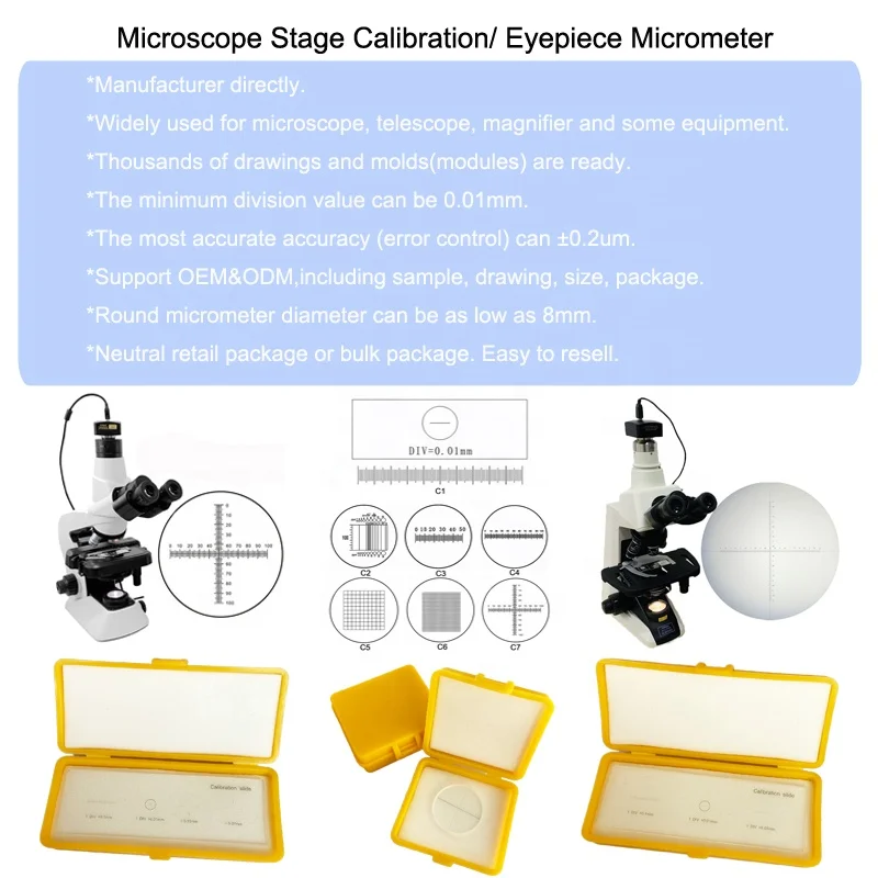 961 Microscope Accessories Checkerboard Calibration Micrometer Slide ...