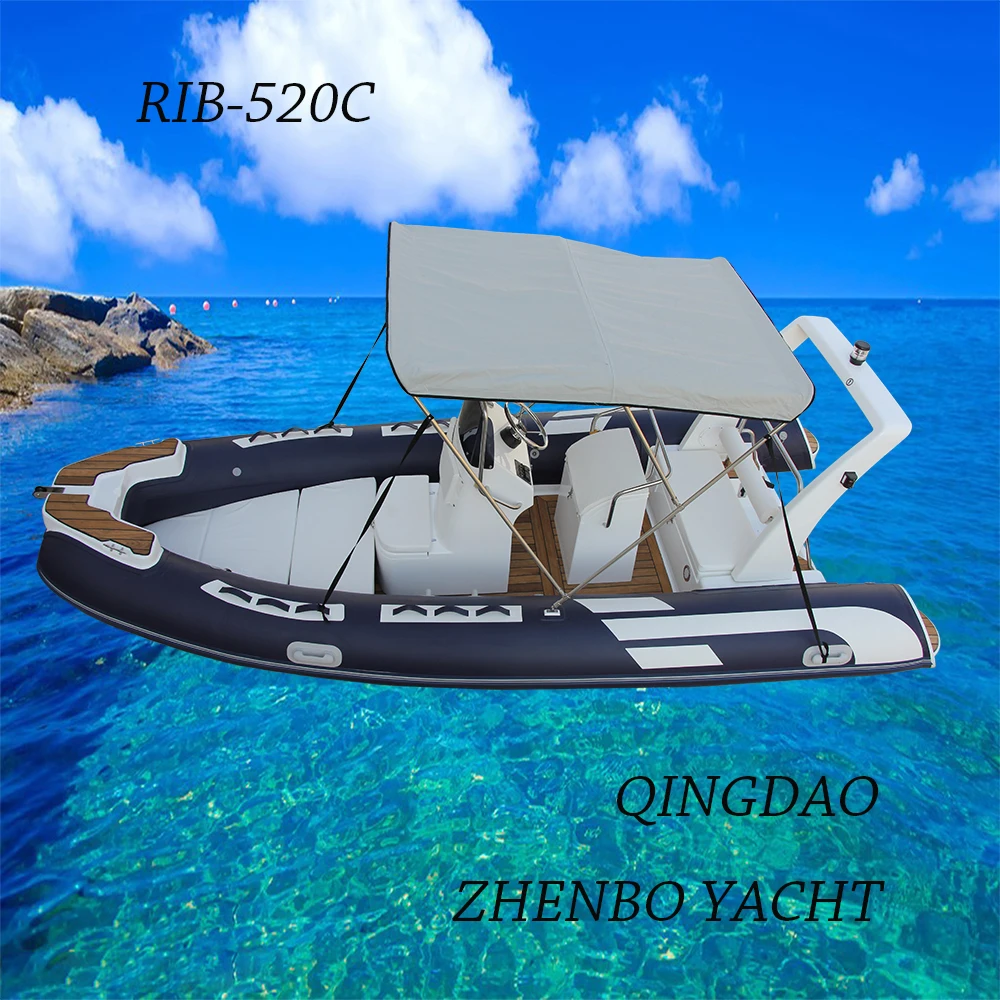 Fiberglass Hull 17ft Semi Rigid 5.2m Hypalon Rib Boat Inflatable Rib ...