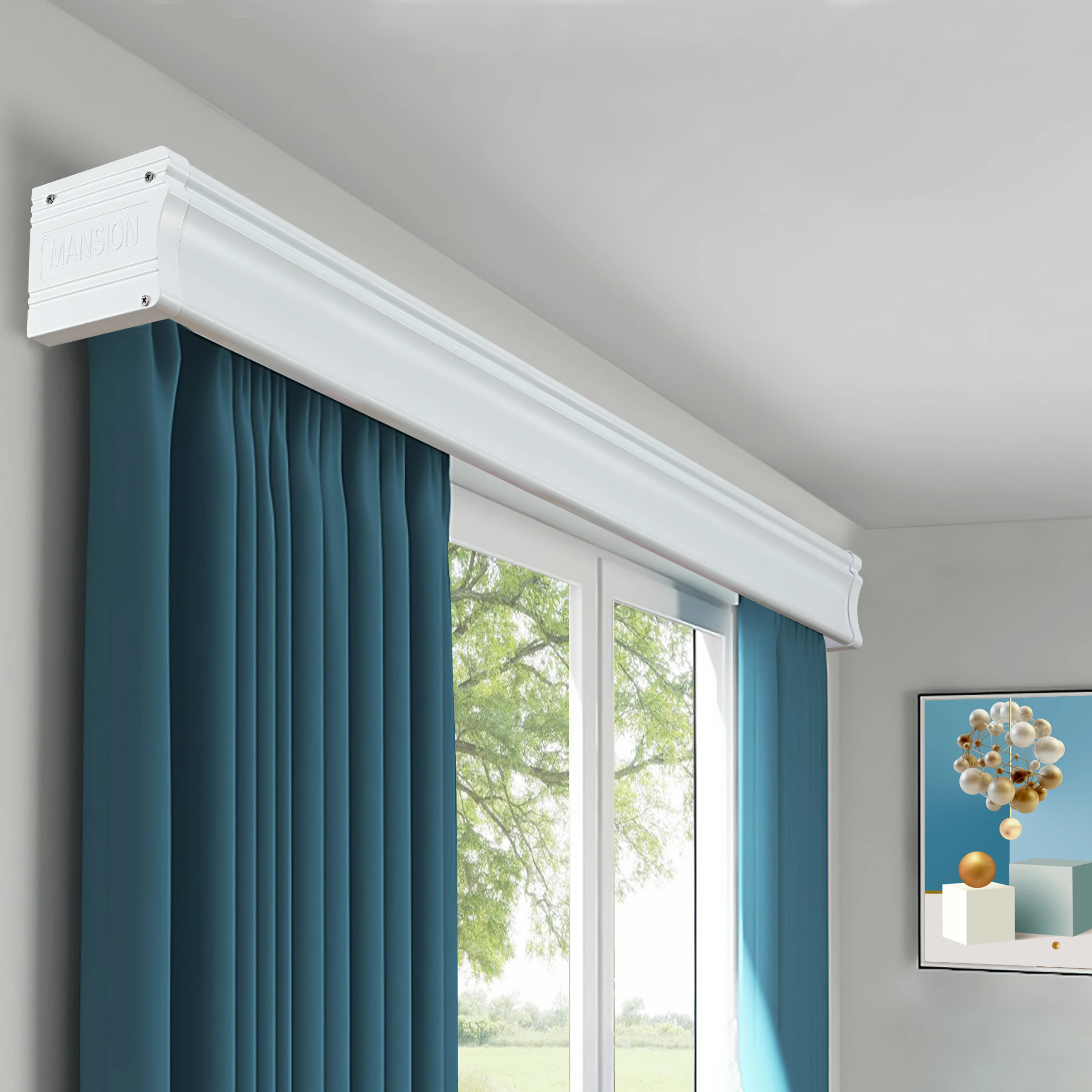 Wholesale Heavy Duty Double Curtain Track Box White Double Curtain ...