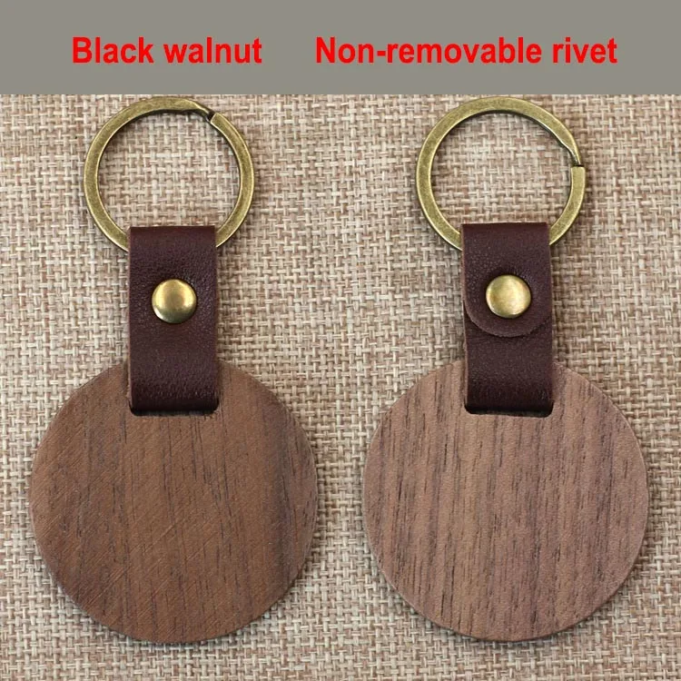 Custom Laser Engraving Logo Beech Walnut Wood Keychain Blanks Wooden ...