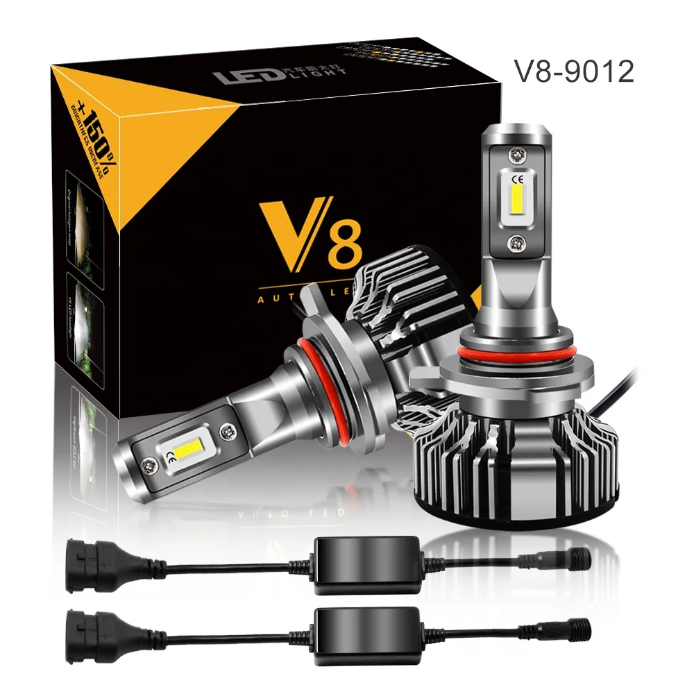 V8 9012 Headlight 100W 20000 Lumens Wireless LED Headlight Conversion ...