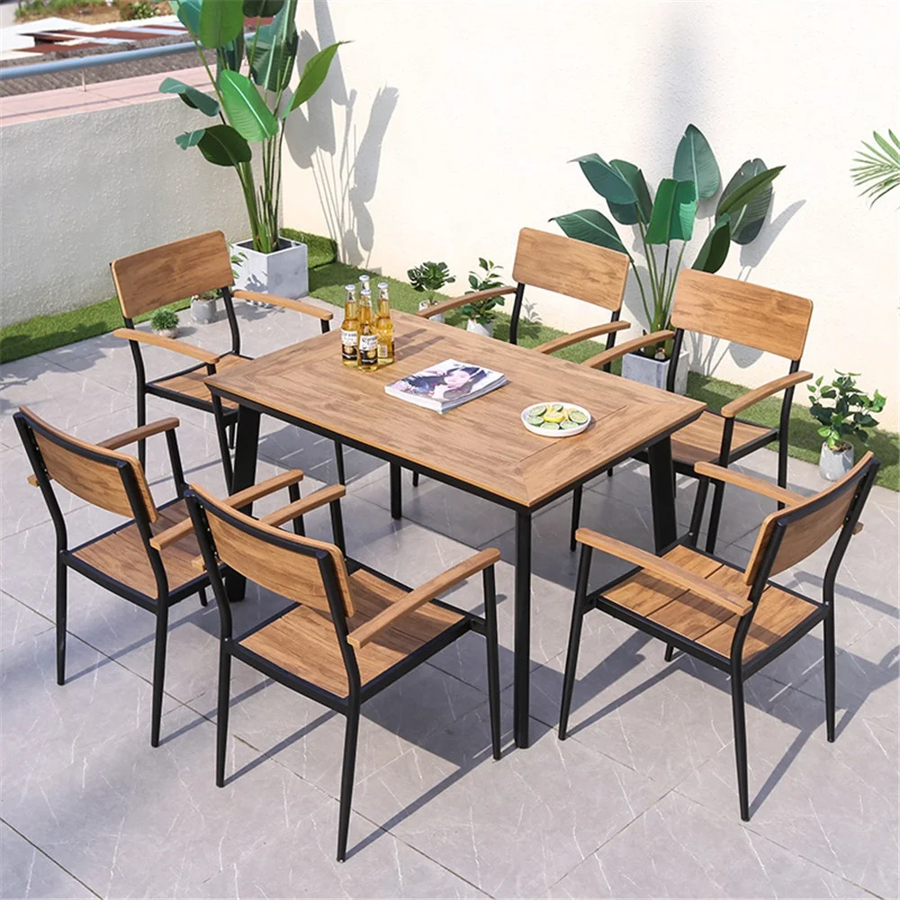 American style outdoor furniture patio banquet plastic wood plastic ...
