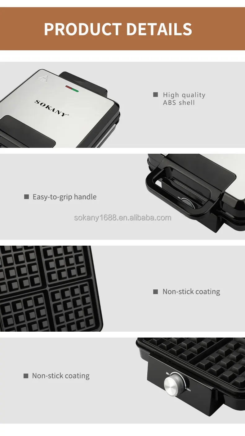 Sokany Electric Sandwich Maker & Toaster For Home Use With Non-stick ...