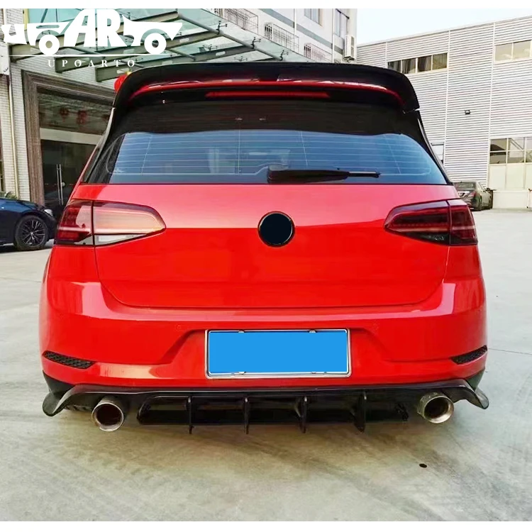 ABS Carbon Fiber TCR Style Rear Bumper Lip Spoiler for VW Golf 7.5