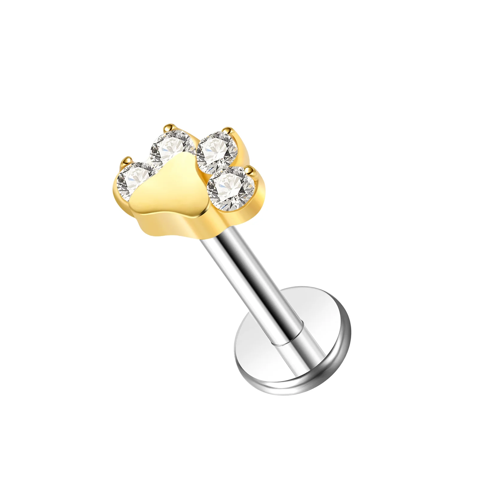 G23 Titanium Tragus Conch Cartilage Earrings Labret Studs Flat Back ...
