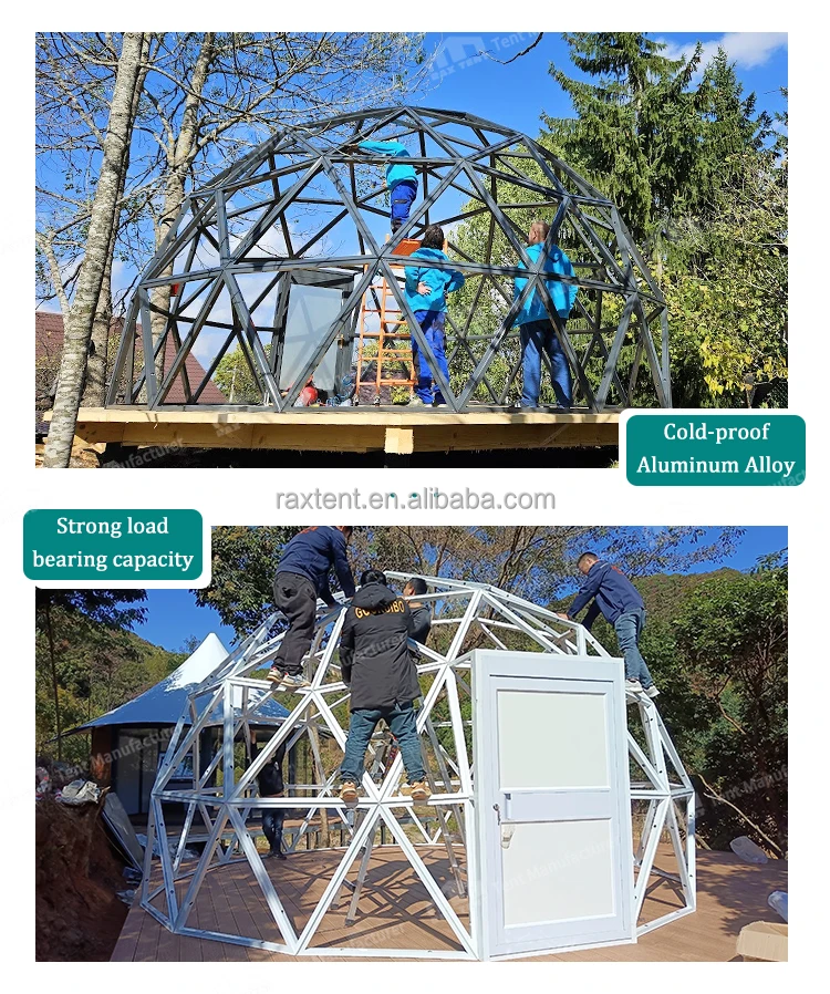 Luxury Glamping - Glass Dome Tents with Heater & Solar Fan