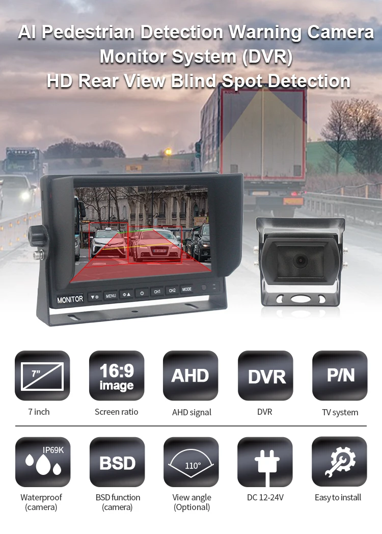 Truck AI Camera System - Blind Spot Detection & Safe Parking