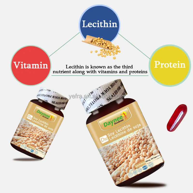 Natural Soy Lecithin Lecithine De Soja Capsule Organic Vitamin E C D ...