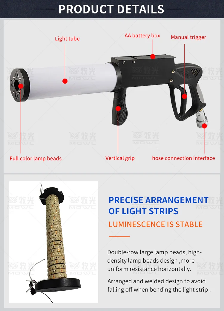 Mowl Dj Equipment Dmx Co2 Jet Spray Machine Rgb Led Co2 Smoke Fog Dj ...