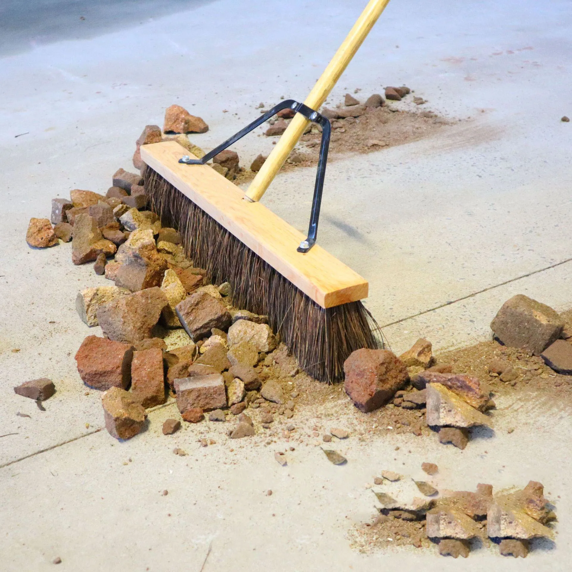 Wooden Broom And Mop Push Heavy Duty Outdoor Palmyra Wood Head Yard ...