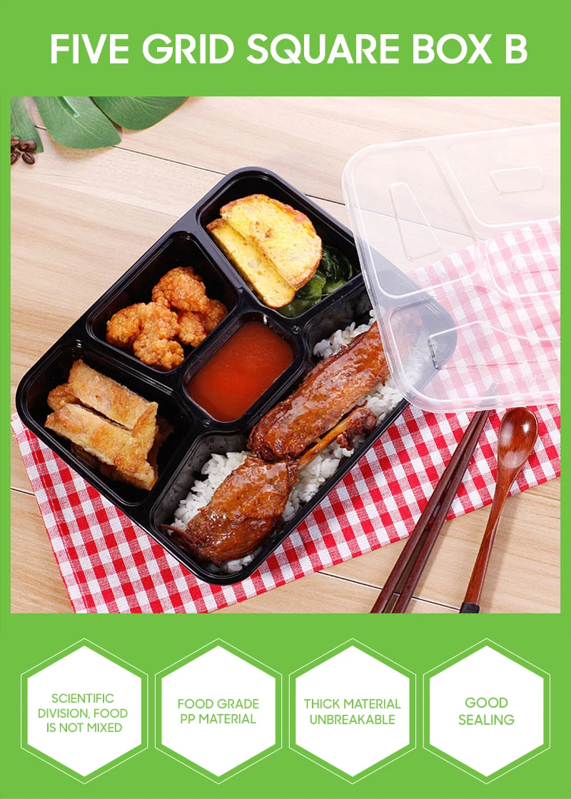 Rectangular Disposable Bento Packing Boxes Microwave Safe Food ...