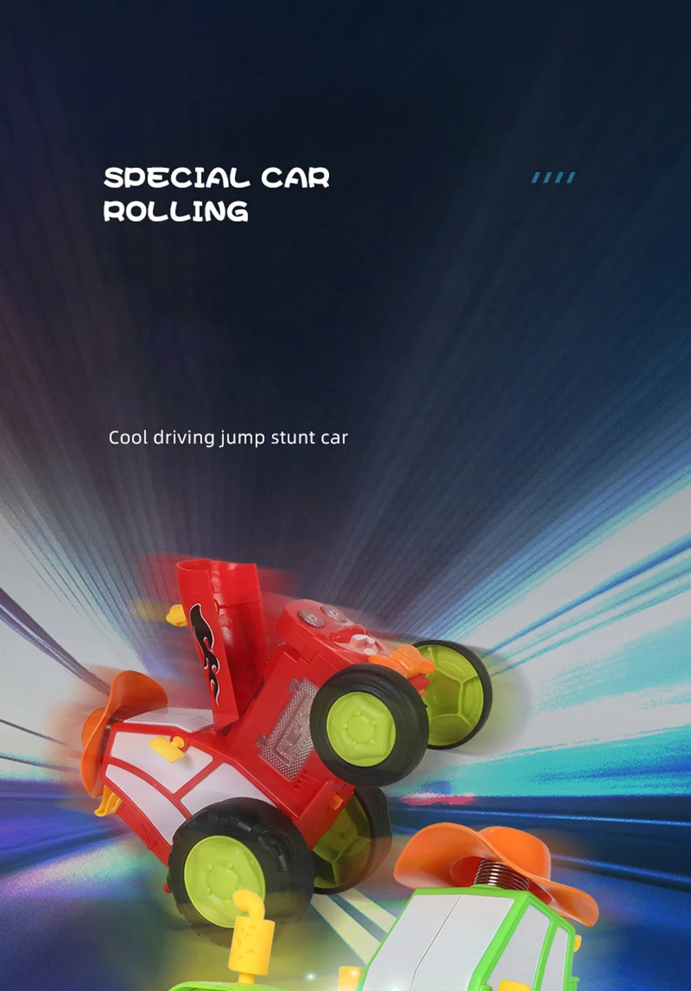 Cartoon Prank Bounce - Crazy Jumping Car Remote Control Toy