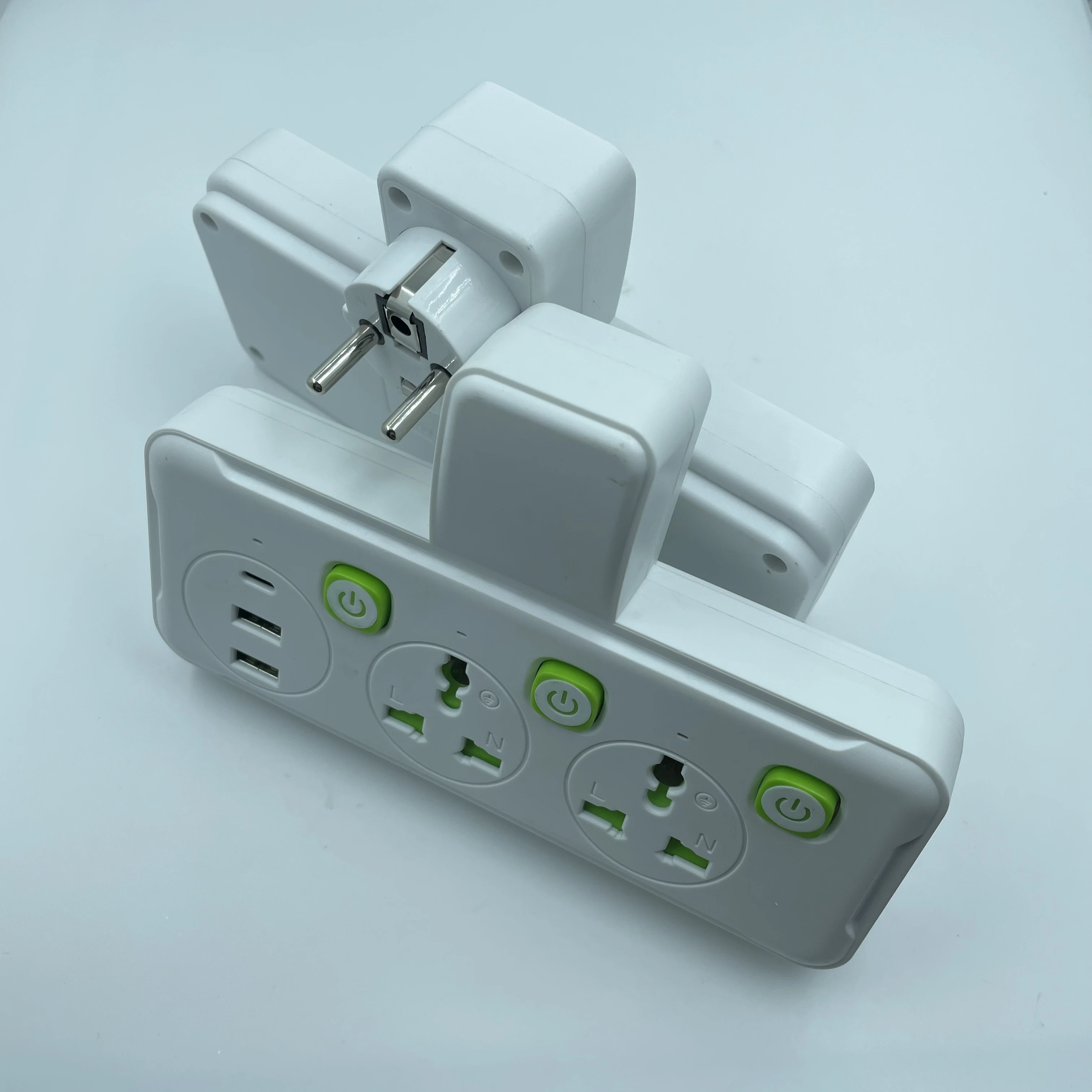 White Universal Hole Adapter Plug. British Head. Gb Plug. Three Flat ...