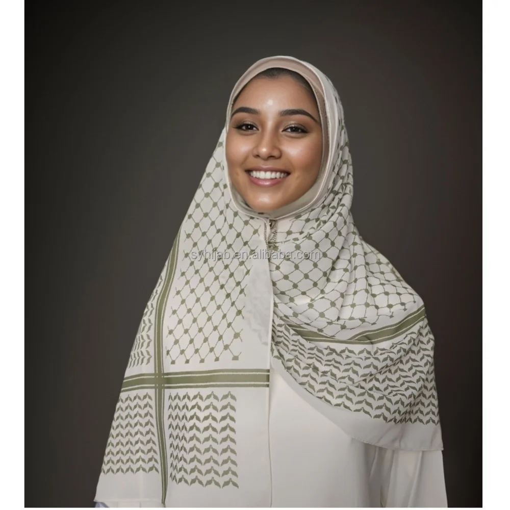 Wholesale Customization of Arab Print Silk Keffiyeh Scarf