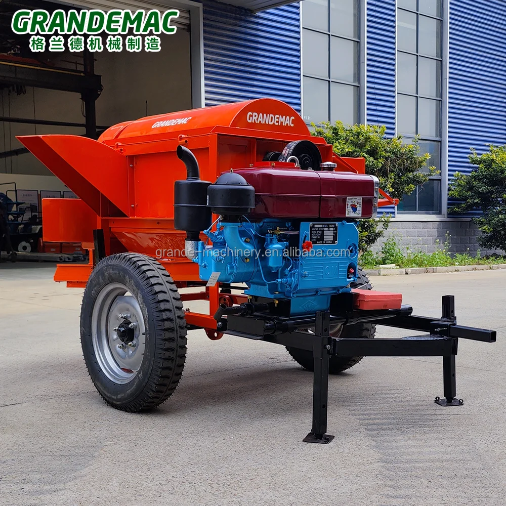 Small Threshing Machine With Tyres For Threshing Rice And Wheat - Buy ...
