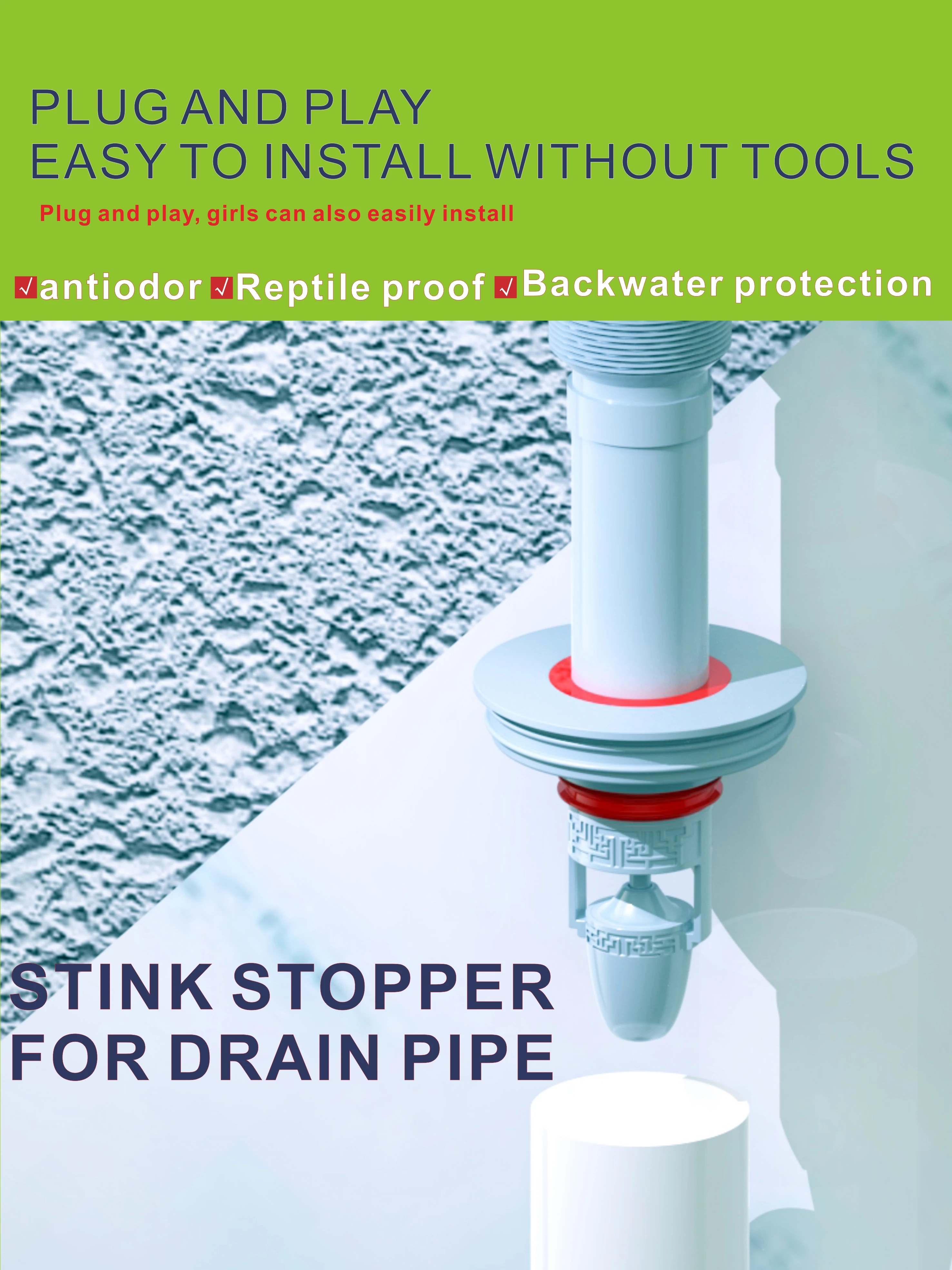 45 Degree Elbow Suapouen Kitchen Sink Drain Pipe Kit - Flexible S-Trap ...