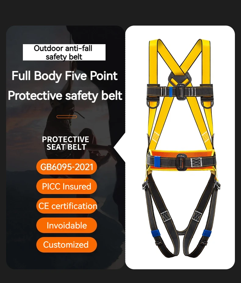 Super Safety Fall Protection Tree Climbing Rock Climbing Full Body Five ...