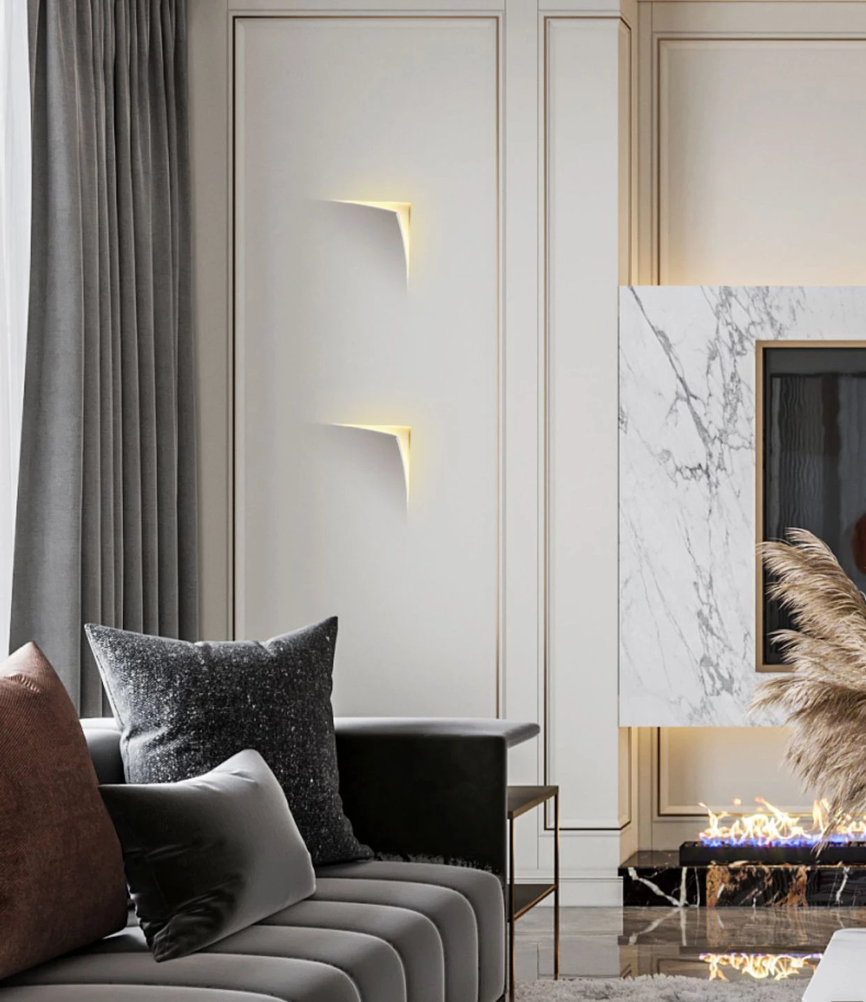 Modern Embedded No Frame Borderless Designer Flip-up Plaster Wall Lamps ...