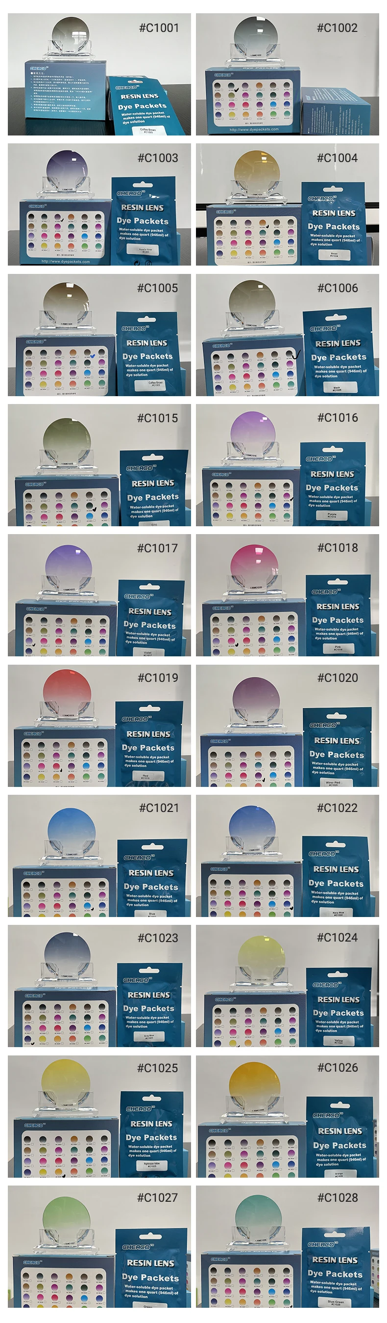 20 Colors Factory Direct Sale Optical Lens Tinting Powders